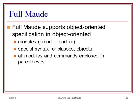 982015rewriting Logic And Maude 1 Rewriting Logic And Maude Language Samira Tasharofi
