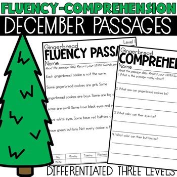 Differentiated Reading Passages Fluency Comprehension December