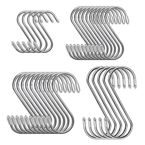 S Hooks For Hanging 30 Steel S Shaped Hooks Space Save 4 Sizes