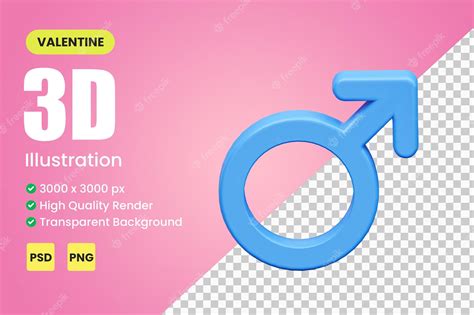 Premium Psd 3d Male Gender Symbol Sign Valentine 3d Illustrationn