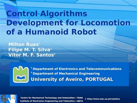 ppt control algorithms development for locomotion of a humanoid robot