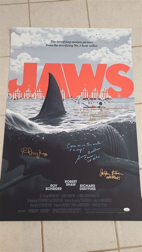 Richard Dreyfuss Signed Jaws Poster Jsa Ebay Richard Dreyfuss