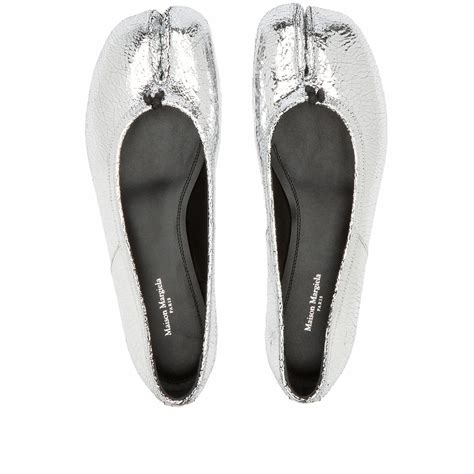 Maison Margiela Womens Ballerina Tabi Shoe In Silver Maison Margiela