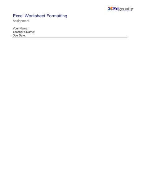 Solution Hands On Assignment Excel Worksheet Formatting Excel