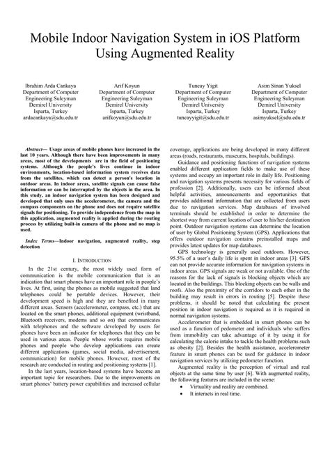 Pdf Mobile Indoor Navigation System In Ios Platform Using Augmented Reality