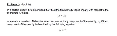 solved in a certain steady two dimensional flow field the