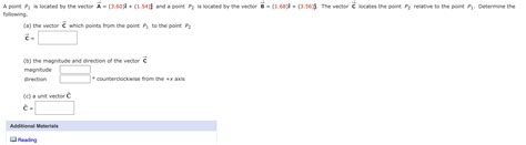 Solved Following A The Vector C Which Points From The Chegg