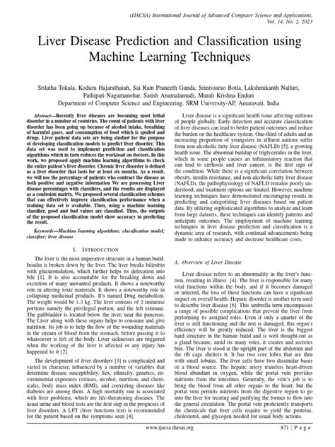 Paper 99 Liver Disease Prediction And Classification Using Machine