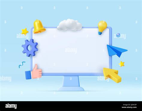 3d Mock Up Desktop Computer Stock Vector Image And Art Alamy