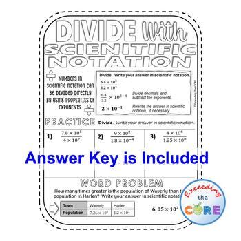 ADD SUBTRACT MULTIPLY DIVIDE W SCIENTIFIC NOTATION Doodle Math Guided Notes