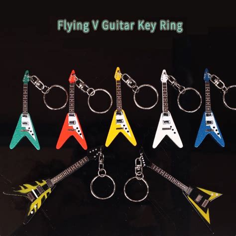 IM Guitar Wood Keychain Mini Guitar in Different Shape, Flying V Guitar ...