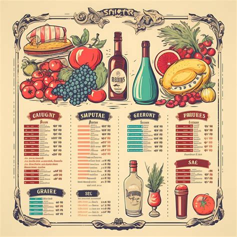 Premium Photo A Set Of Menu Layout 2d Design With Vintage Style Frame