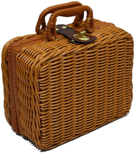 Rattan Portable Storage Box Picknick Korb Foto Pr Vicedeal
