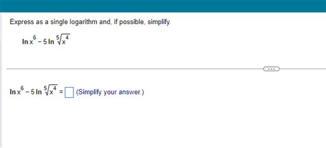 solved express as a single logarithm and if possible