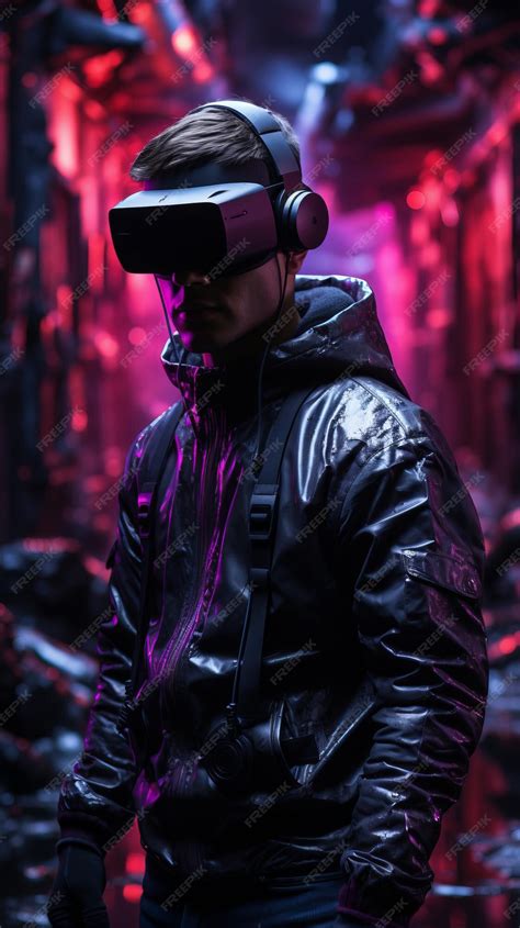 Premium Ai Image Wallpaper Of A Lone Hacker In A Dark Alley Jacking Into The Virtual Reality