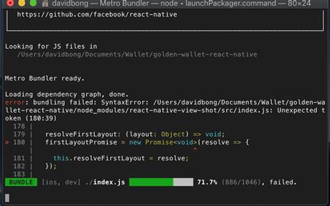 Run React Native IOS With Error Unexpected Token Stack Overflow