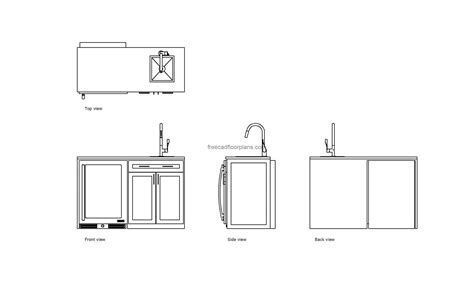 Wet Bar Free Cad Drawings