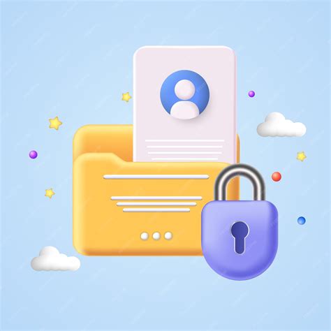 Premium Vector Folder Protected 3d Concept Vector Illustration