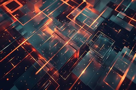 dynamic abstract composition of intersecting geometric shapes filled