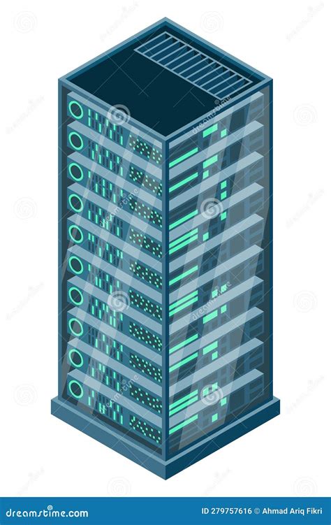 Isometric Server Network Server Room 3d Computer Equipment Storage Database Isometric