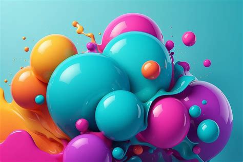 Premium Photo Gradient Background With Turquoise Metaball Shapes Morphing Colorful Blobs