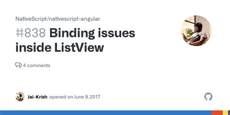 Binding Issues Inside Listview · Issue 838 · Nativescriptnativescript