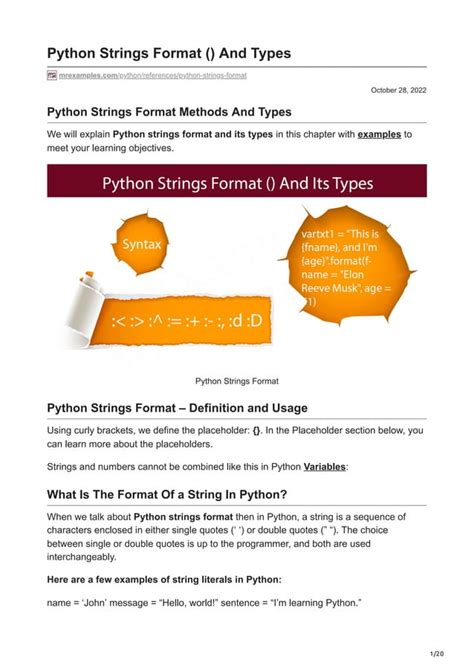 Python Strings Format Pdf
