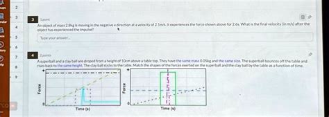 3 1 Point An Object Of Mass 28kg Is Moving In The Negative X Direction