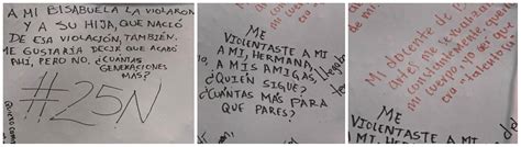 Manifestación Del 25n Víctimas De Violencia De Género Escribieron Sus Historias En Una Tela