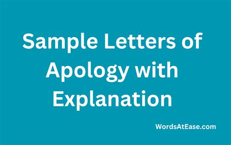 15 Sample Letters Of Apology With Explanation Words At Ease