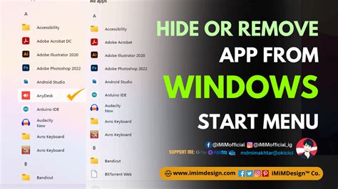 How To Hide App From Windows Start Menu IMiMDesign Co