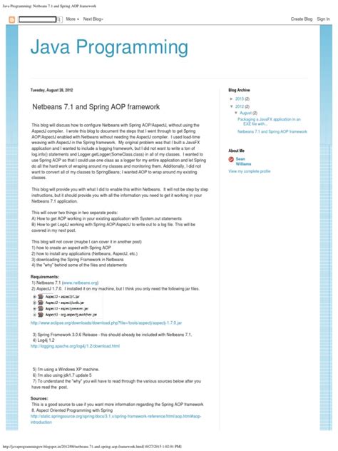 Netbeans And Spring Aop Pdf Spring Framework Net Beans