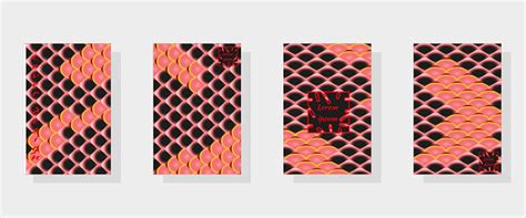 커버에 대 한 세련 된 현대적인 디자인 서식 파일의 집합입니다 국립 동양 패턴 잉어 잉어의 다 색된 물고기 비늘 벡터 일러스트입니다 3차원 형태에 대한 스톡 벡터 아트 및