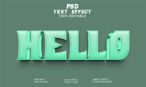 premium psd hello 3d text effect