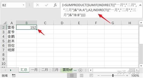 excel中多个工作表不同位置数据，如何快速进行求和？ 知乎