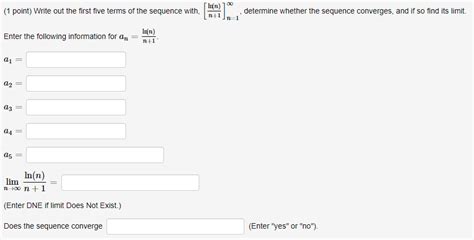 Solved 1 Point Write Out The First Five Terms Of The