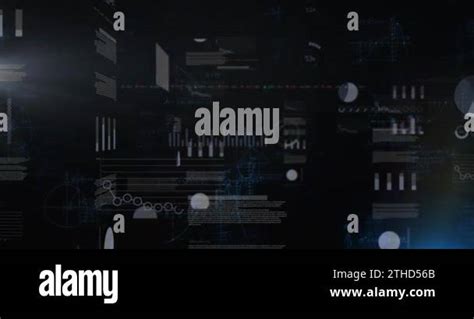 animation of digital multiple graphs chart data moving with