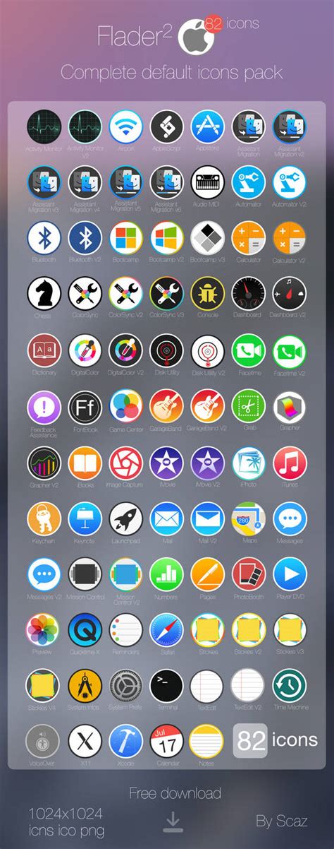 Flader 82 Default Icons For Apple App Mac Os X By Scafer31000 On