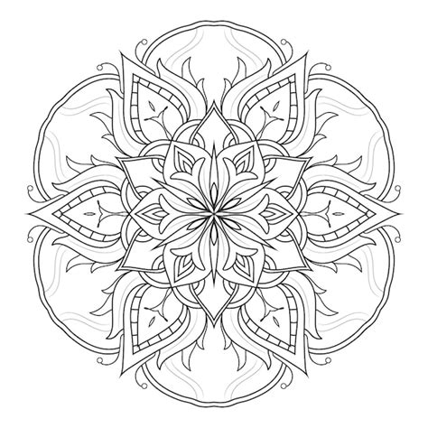 어린이와 성인을 위한 색칠 공부 페이지 미술 치료벡터 꽃 그림 프리미엄 벡터