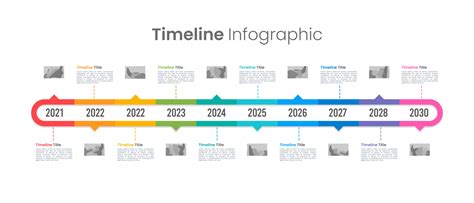 Infographic Colorful Timeline Anniversary 10th Year Company Milestone Vector Illustration