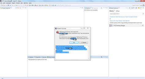 Not Able To Connect To Local Workspace With VSTS By TFS In Selenium