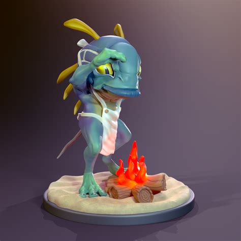 3d Printable Captain Cookie Murloc Looking By Undefeated Miniatures