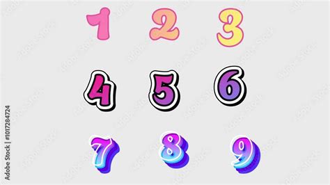 Numbers 1 To 9 With Moving Numbers Colorful Black Background 4k Resolution Stock Video Adobe Stock