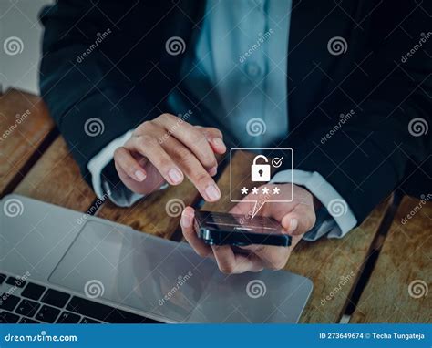 Unlocked Mobile Phone Cyber Security Technology Concepts Padlock And