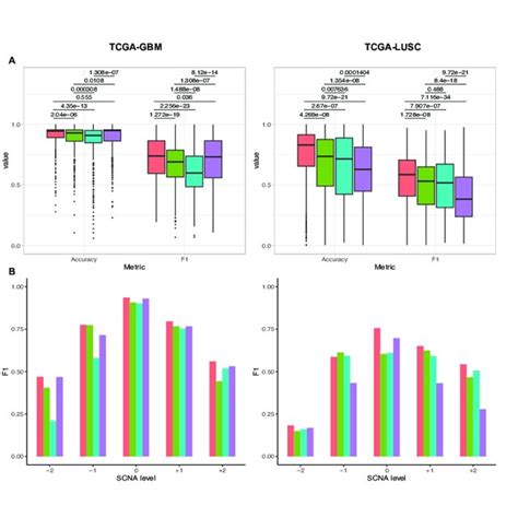performance in tcga datasets a balanced f1 score and accuracy for