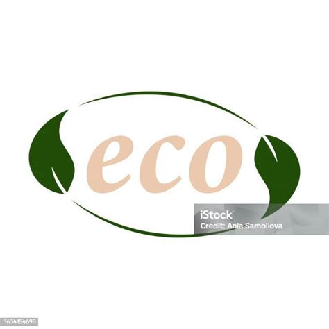 친환경 스티커 라벨 배지 생태 아이콘입니다 녹색 잎이 있는 유기농 제품에 대한 스탬프 템플릿입니다 흰색 배경에 분리된 벡터 그림 0명에 대한 스톡 벡터 아트 및 기타 이미지