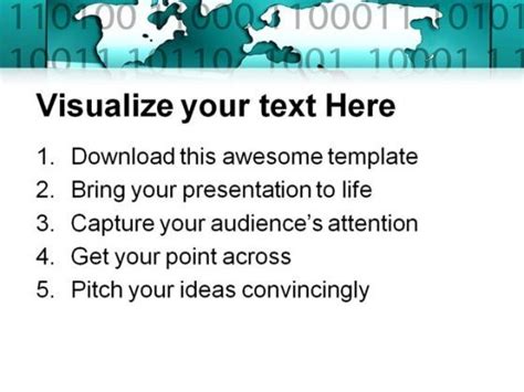 Binary Code With World Map Business PowerPoint Templates And PowerPoint Backgrounds