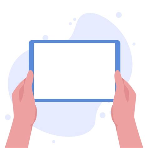 Premium Vector Hand Holding Tablet With Blank Screen Vector