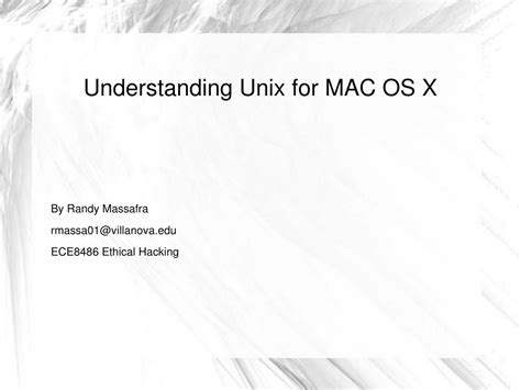 PPT Understanding Unix For MAC OS X PowerPoint Presentation Free Download ID