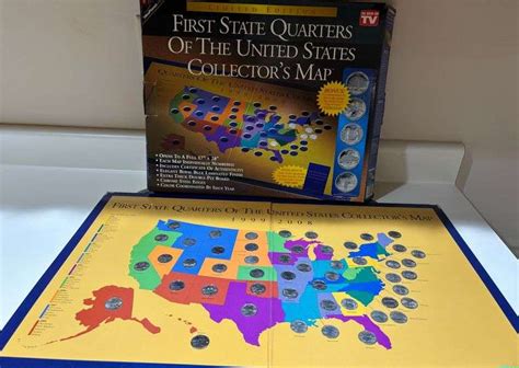 Complete 50 State Quarter Map Wquarters Complete Hoosier Auction Group